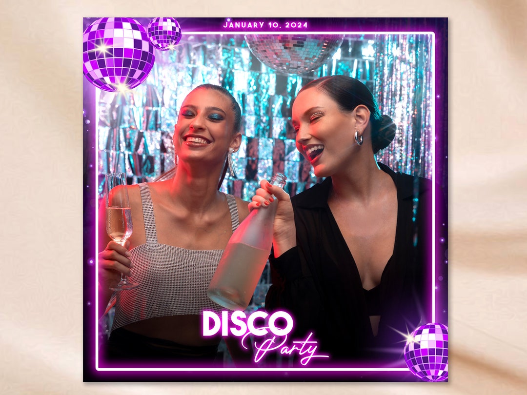Neon 360 Photo Booth Overlay Disco Party 360booth Overlay Back to the ...