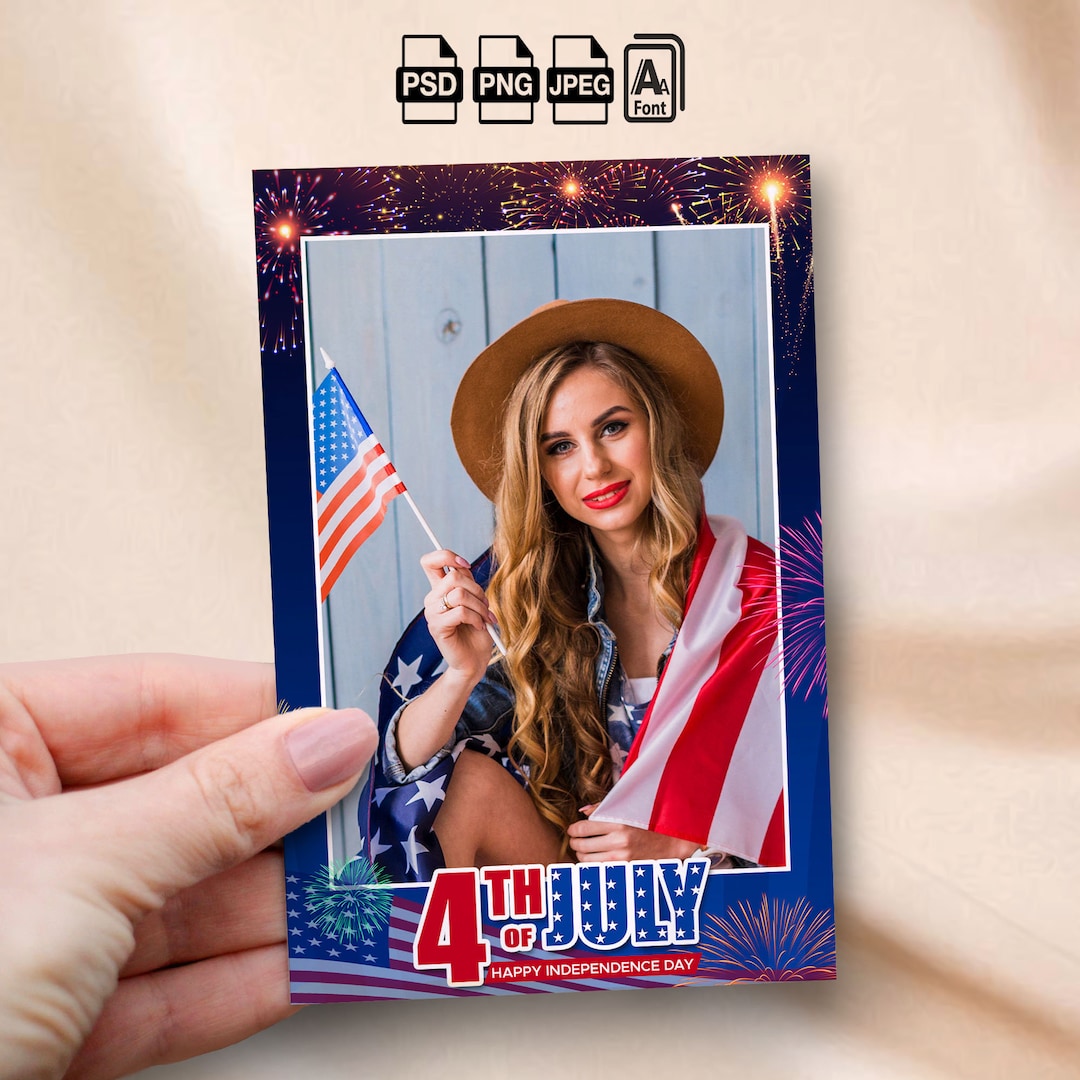 4th of July Photobooth Template USA Independence Day Photo Booth ...