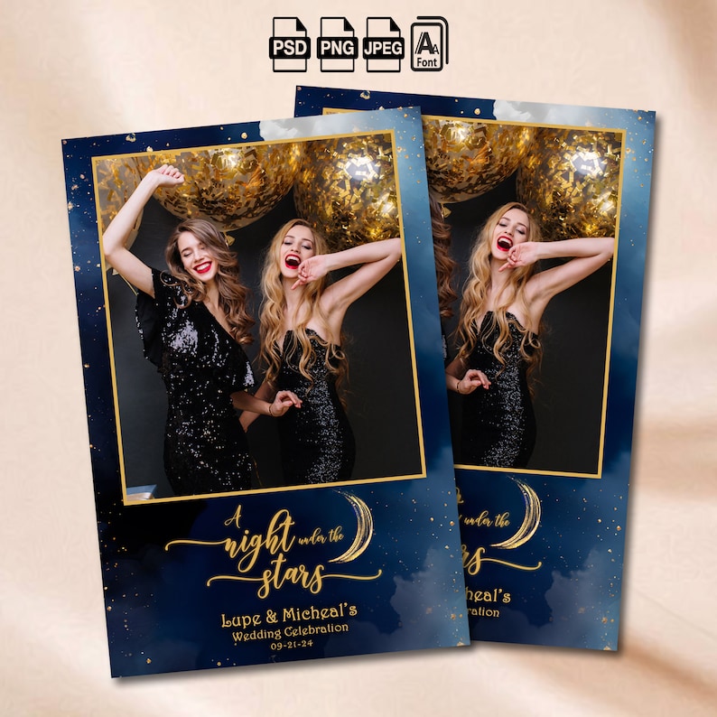 Starry Night Photobooth Template A Night Under the Stars Photo Booth ...