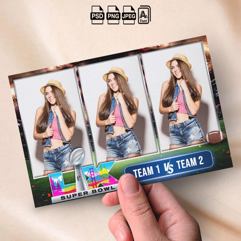 Superbowl Photobooth Template Birthday Party Mirror Photo Booth Frame ...