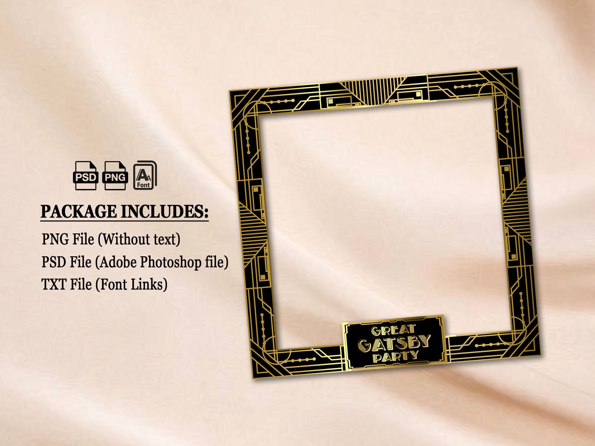 Great Gatsby 360 Photo Booth Overlay 1920s Birthday Party 360 ...