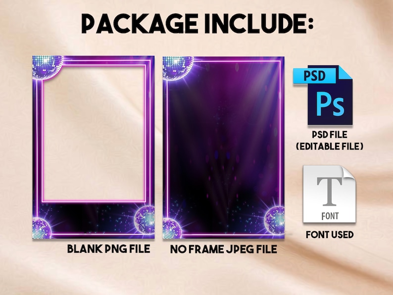 Neon Photobooth Template Neon Photo Booth Template 4x6 Strip Disco ...