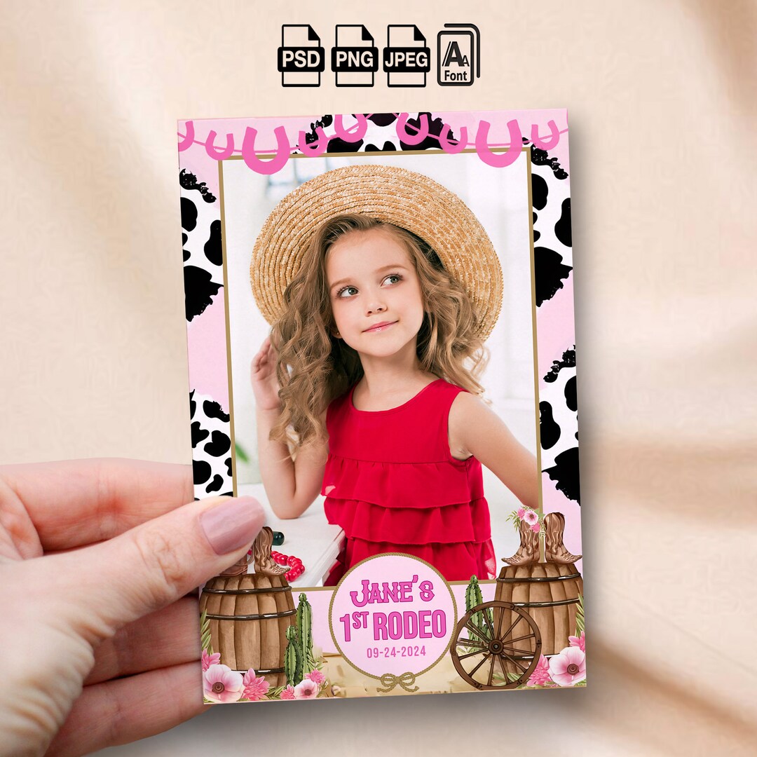Cowgirl Photobooth Template Wild West Pink Cowgirl Photo Booth Template ...