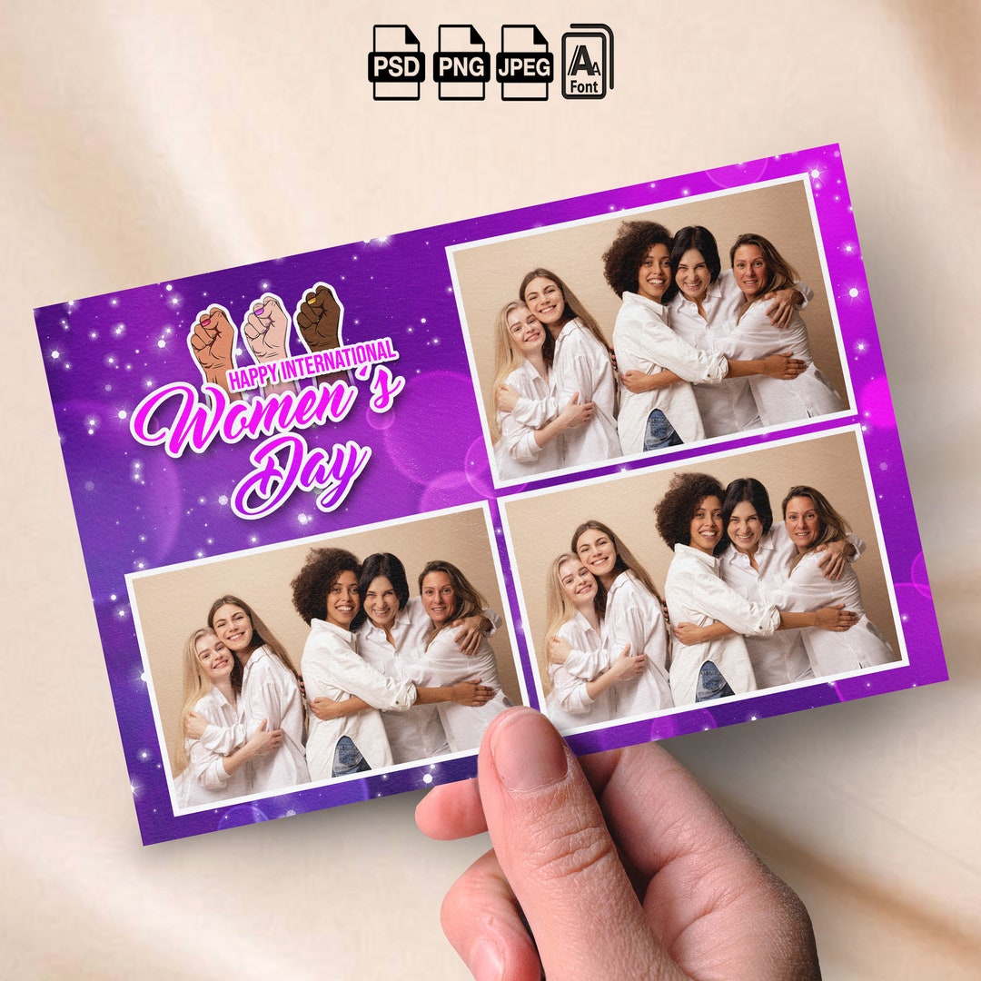 Women's Day Photobooth Template International Womens Day Purple Photo ...