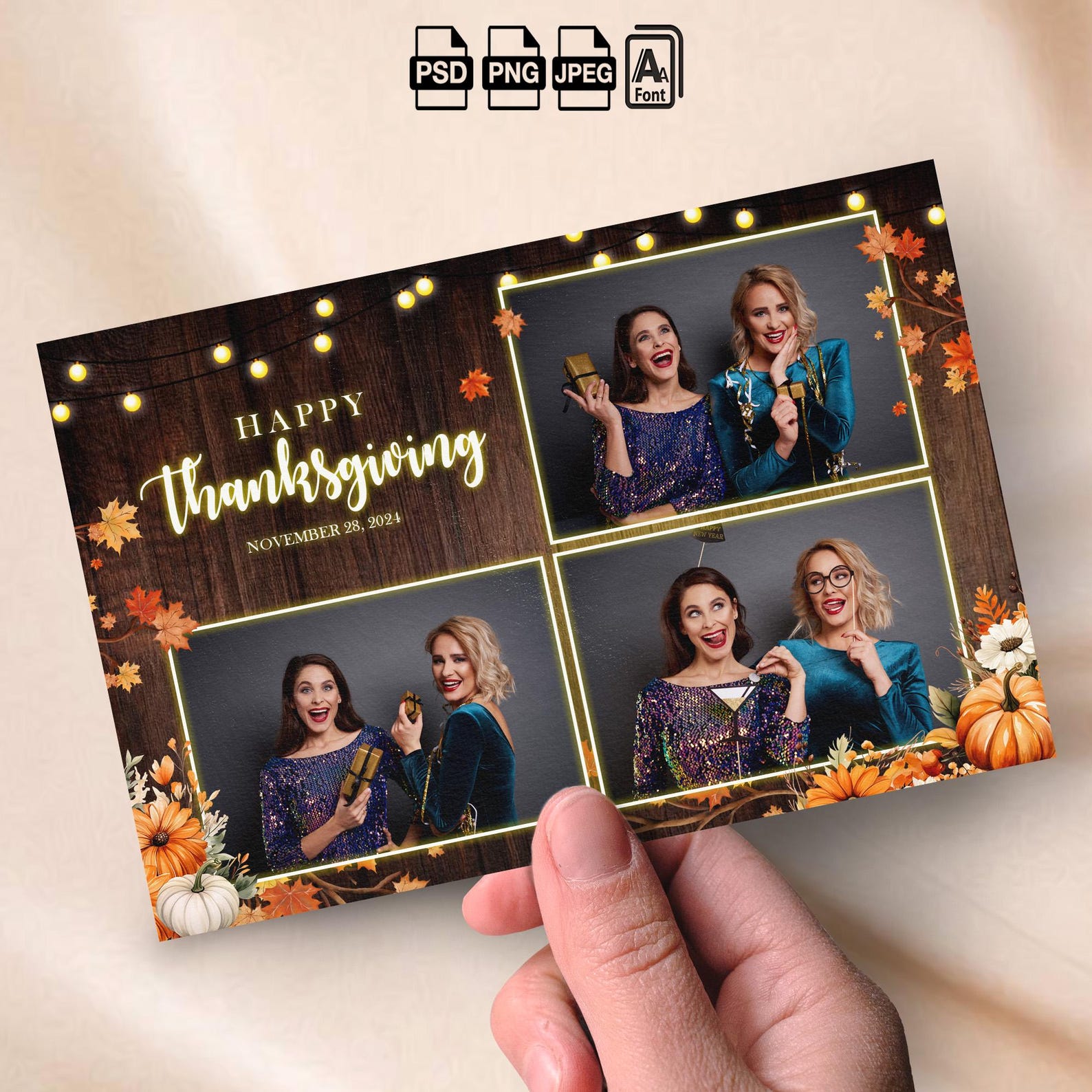 Thanksgiving Photobooth Template Autumn Festival Photo Booth Template ...