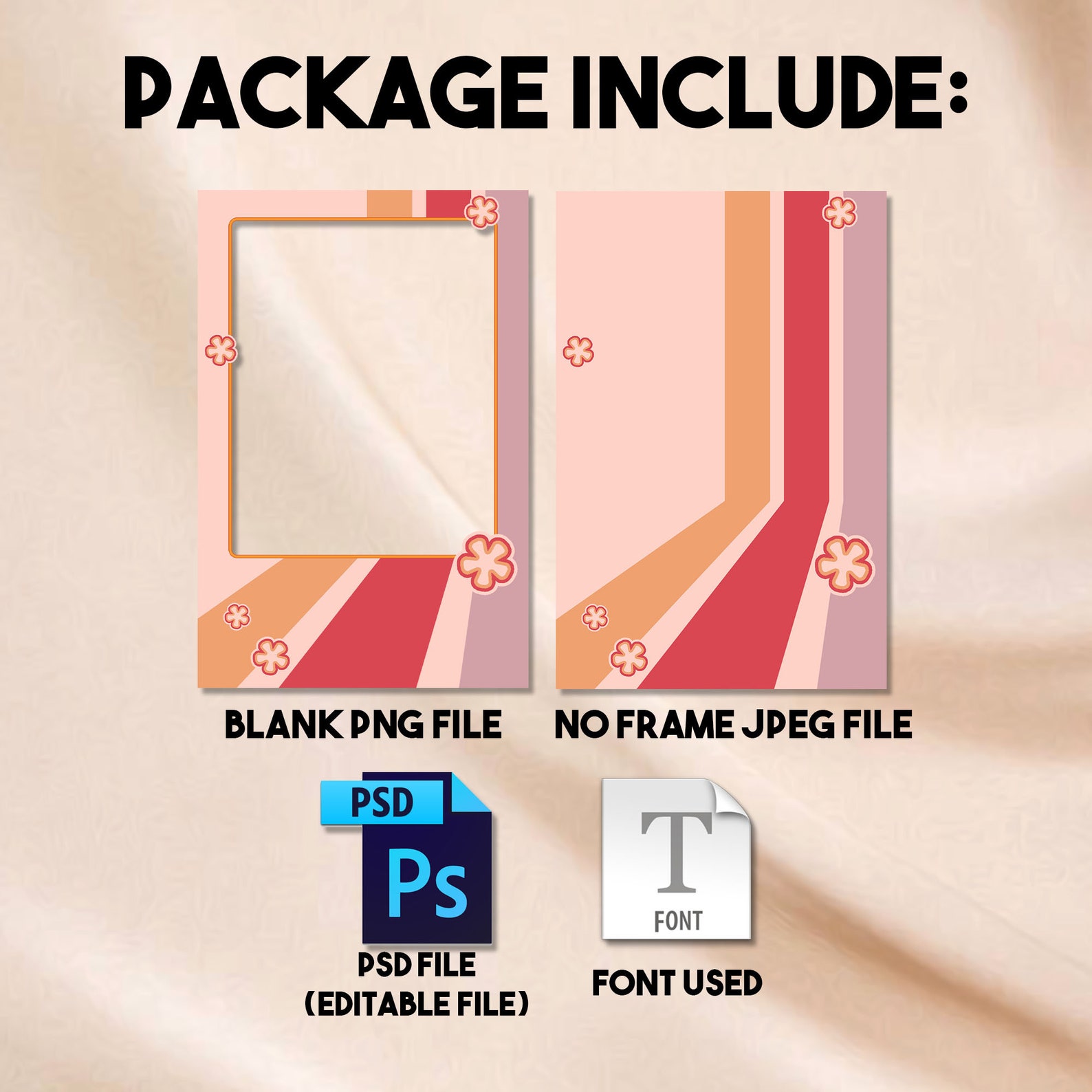Retro Groovy Photobooth Template 60's 70's Vibe Party Photo Booth ...