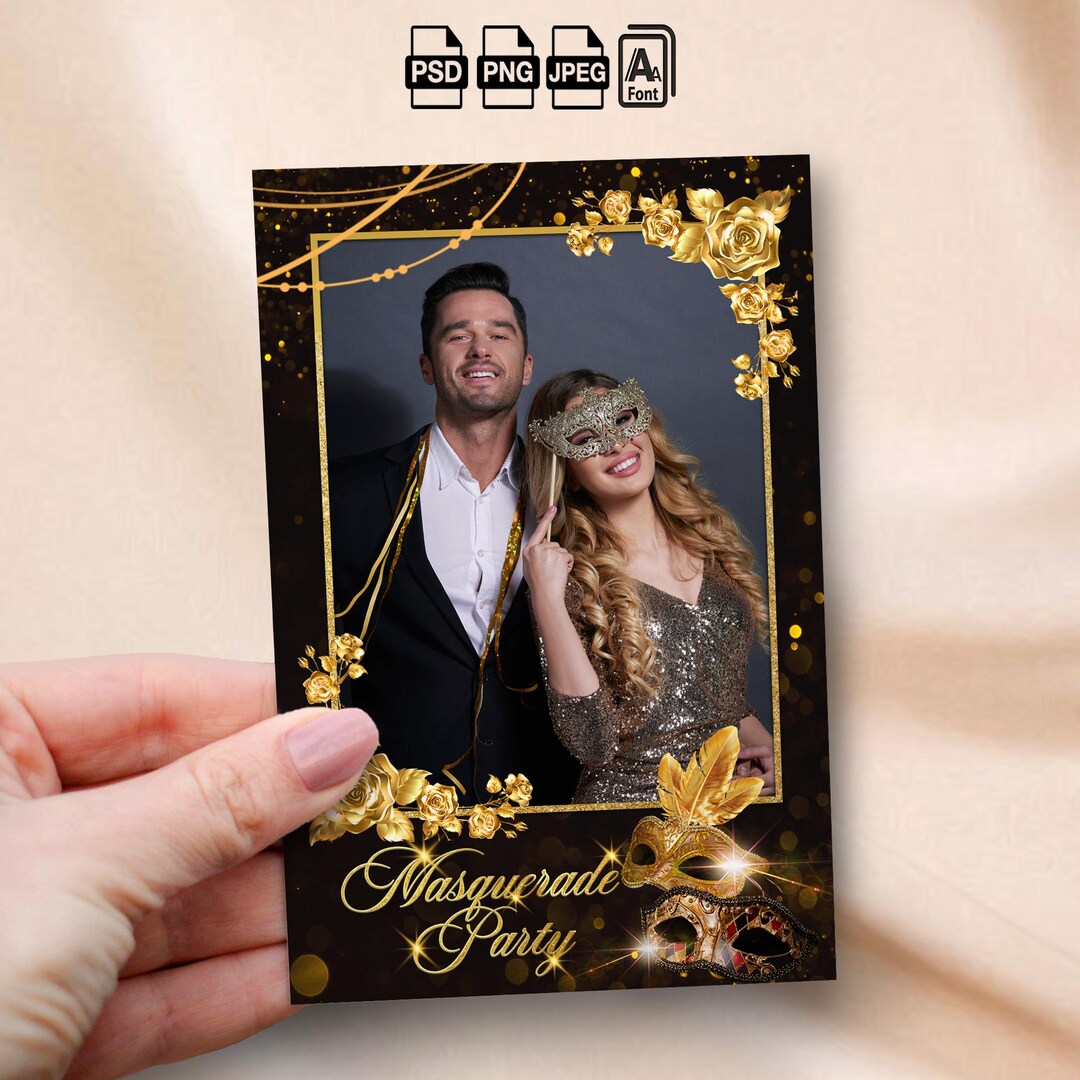 Masquerade Photobooth Template Elegant Prom Night Photo Booth Frame ...