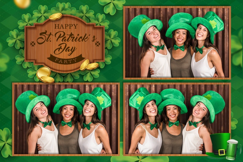 St. Patrick's Day Photobooth Template Shamrock Party Photo Booth ...