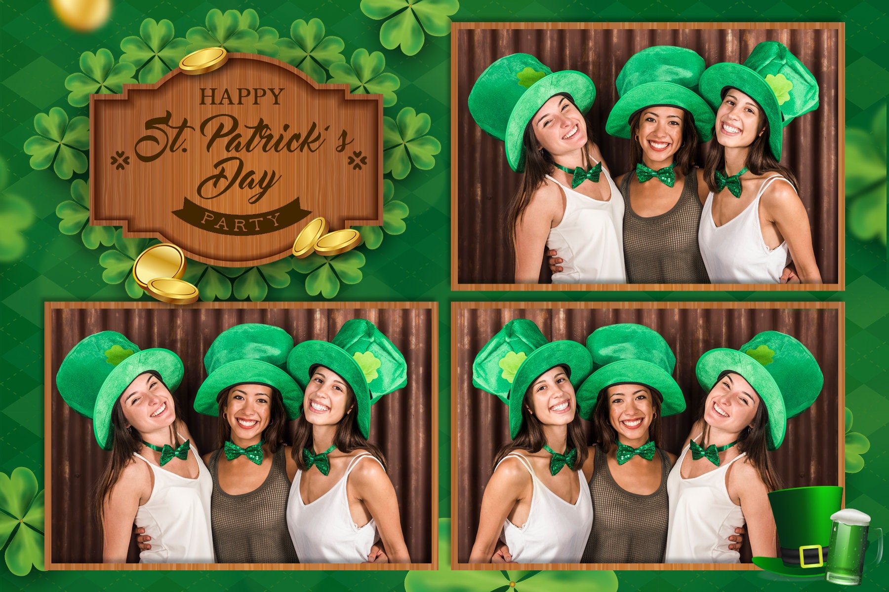 St. Patrick's Day Photobooth Template Shamrock Party Photo Booth ...