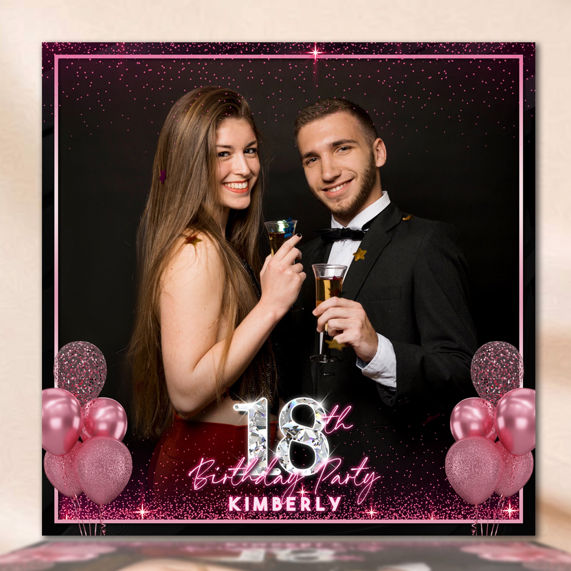Pink 360 Photo Booth Overlay 18th Birthday Party Sweet 16 360 ...