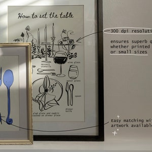 How to Set the Table Print, Digital Wall Art, Hand Drawn Food Print ...