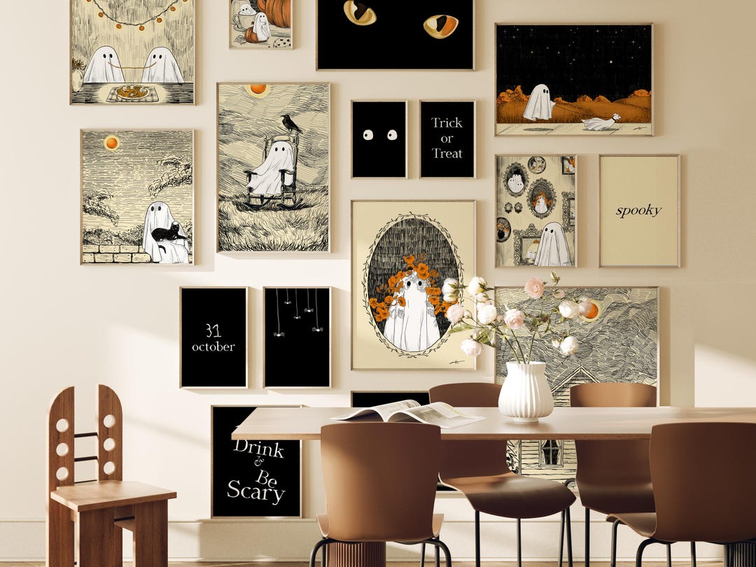 20 Halloween Printable, Halloween Bundle Art Print, Halloween Gallery ...