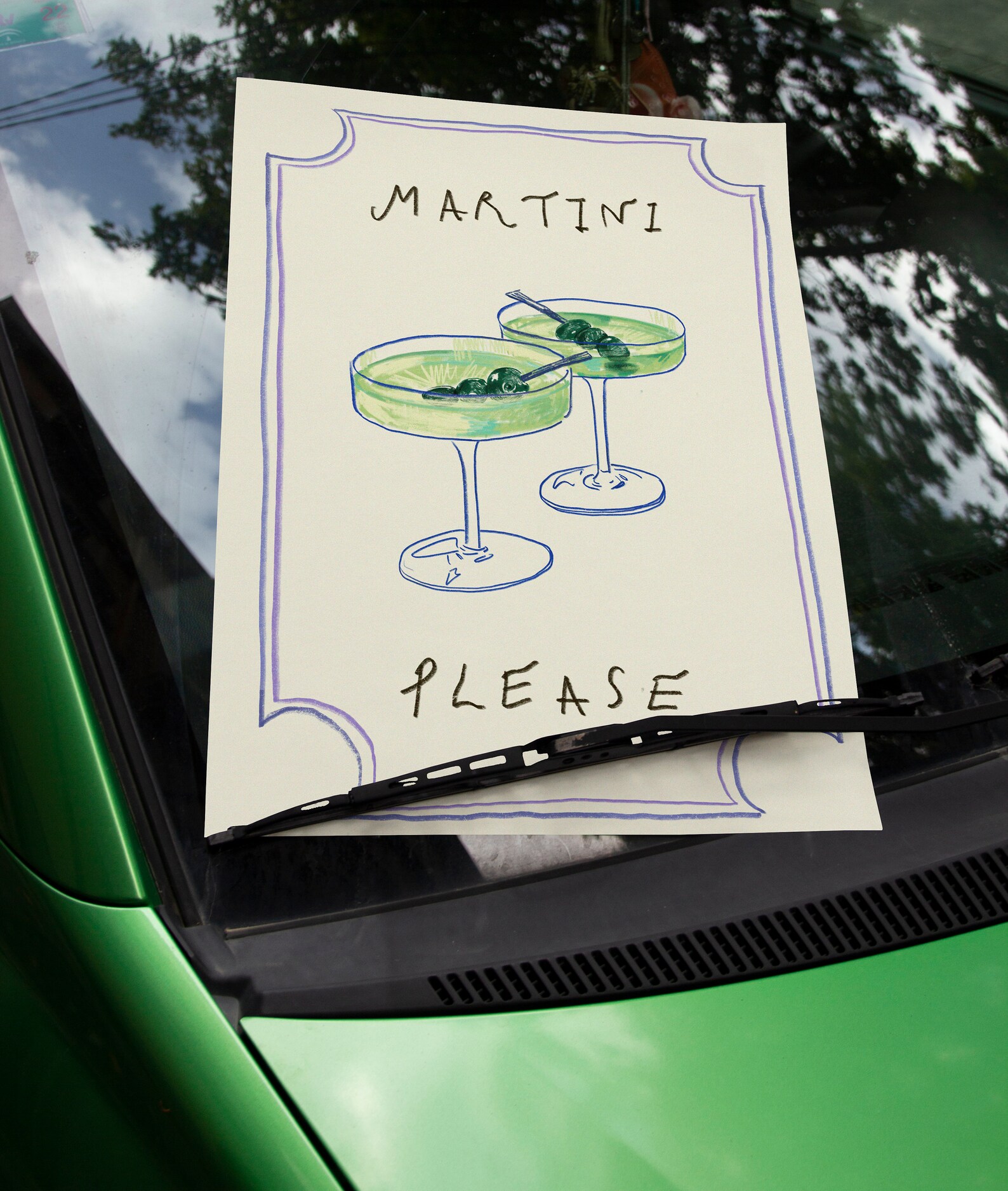 Martini Poster, Hand Drawn Cocktail, Bar Cart Wall Art, Vintage Cocktail Print, Vintage Cocktail ...