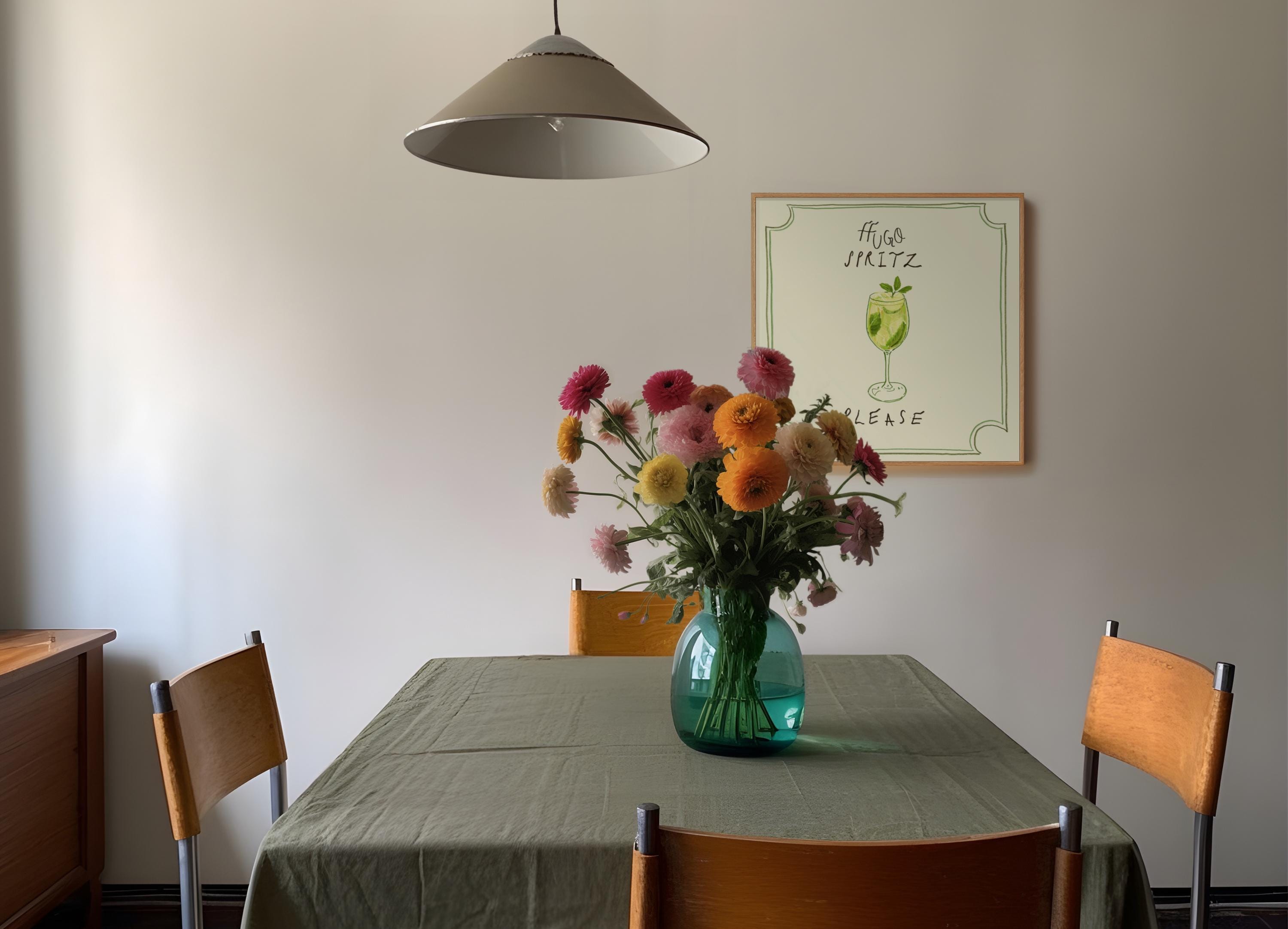 Hugo Spritz Poster, Hand Drawn Cocktail, Bar Cart Wall Art, Hugo Spritz ...