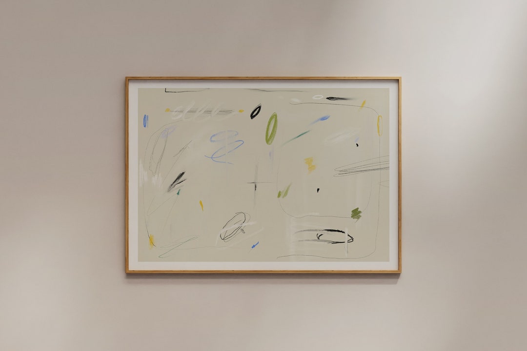 Colorful Neutral Abstract Art Print, Scribble Abstract Art, Printable ...