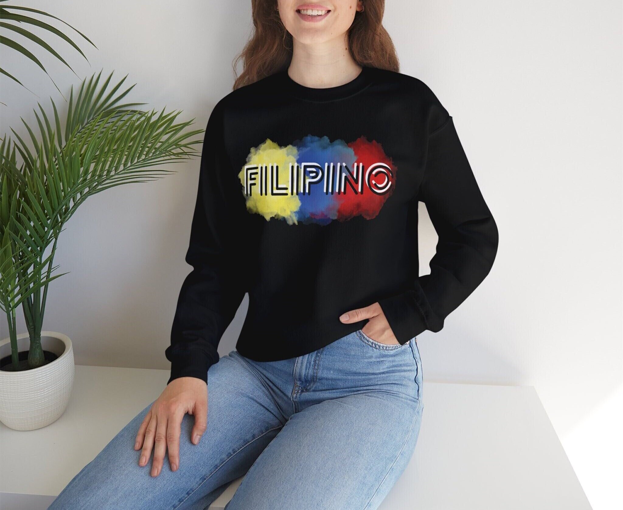 Filipino Flag Colors With Filipino Sun and Stars Crewneck Sweatshirt ...