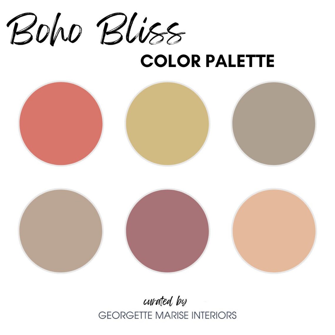 Boho Bliss Paint Color Palette - Etsy