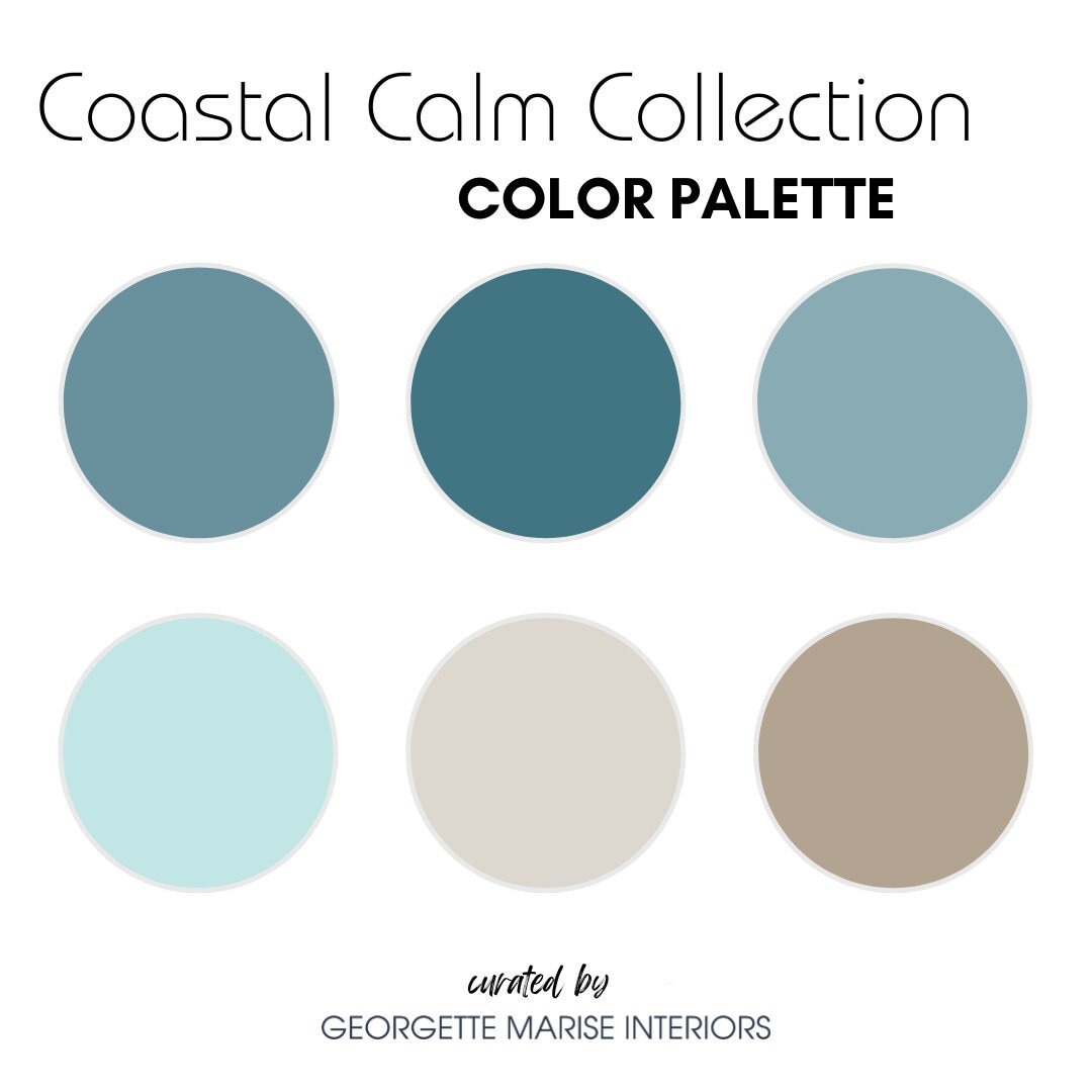 Coastal Calm Paint Color Palette - Etsy