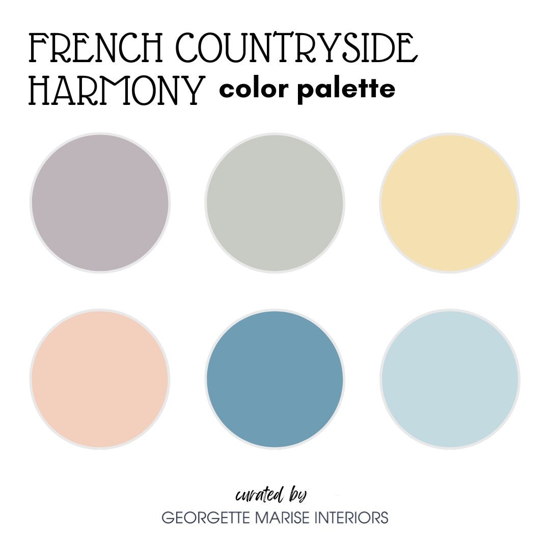 French Countryside Paint Color Palette - Etsy