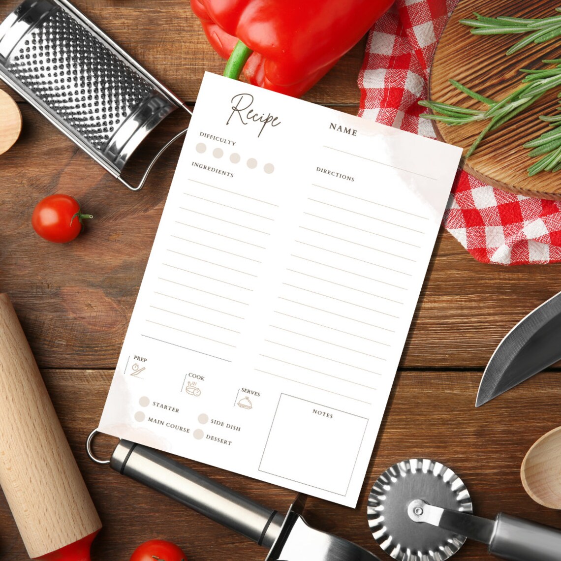 Rezeptvorlage A4 & US Letter zum ausdrucken | deutsch und englisch ...