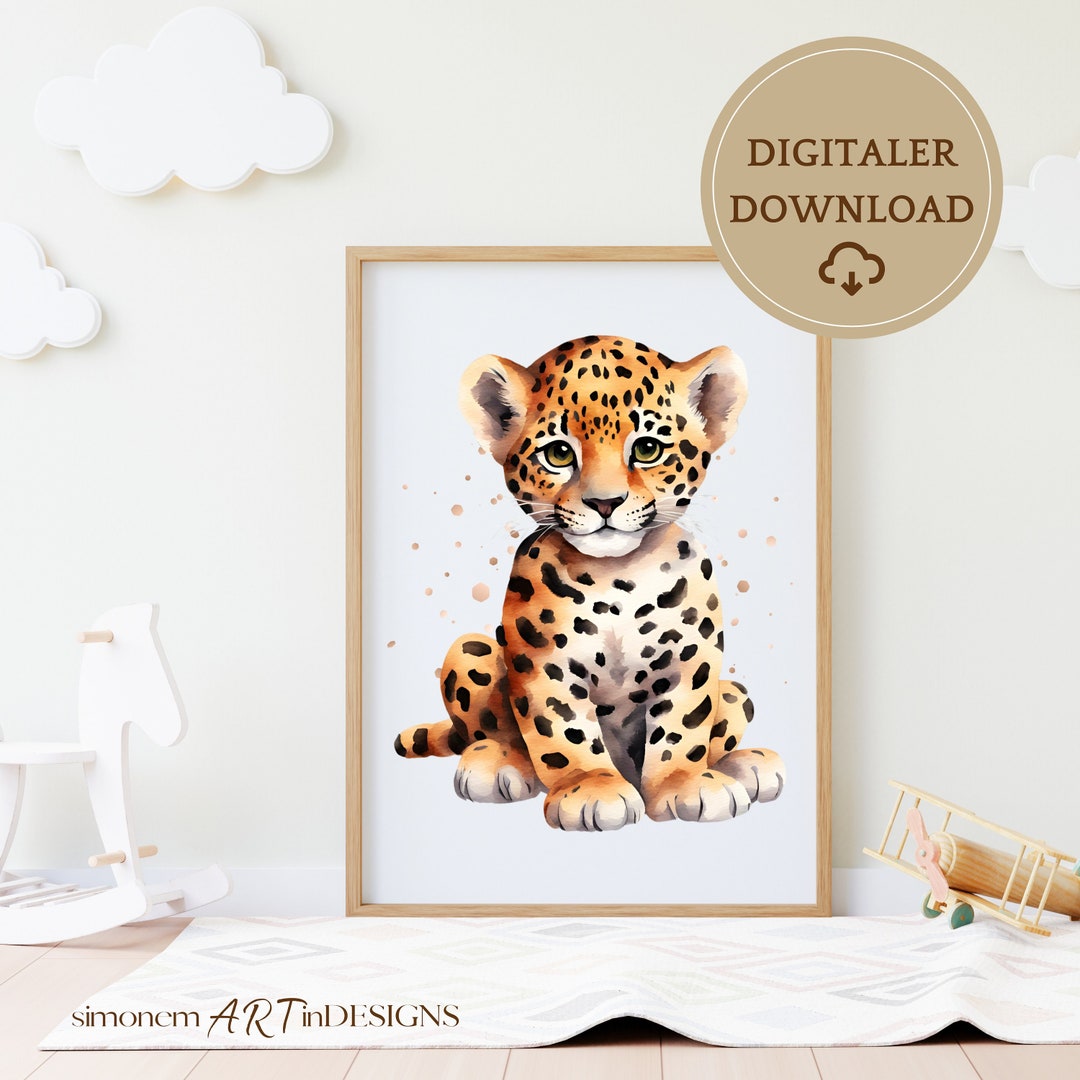Nursery Poster Little Jaguar Printable Wall Art for Kids and Baby Rooms ...