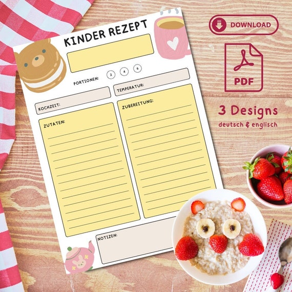 Recetas Imprimibles Para Preescolar