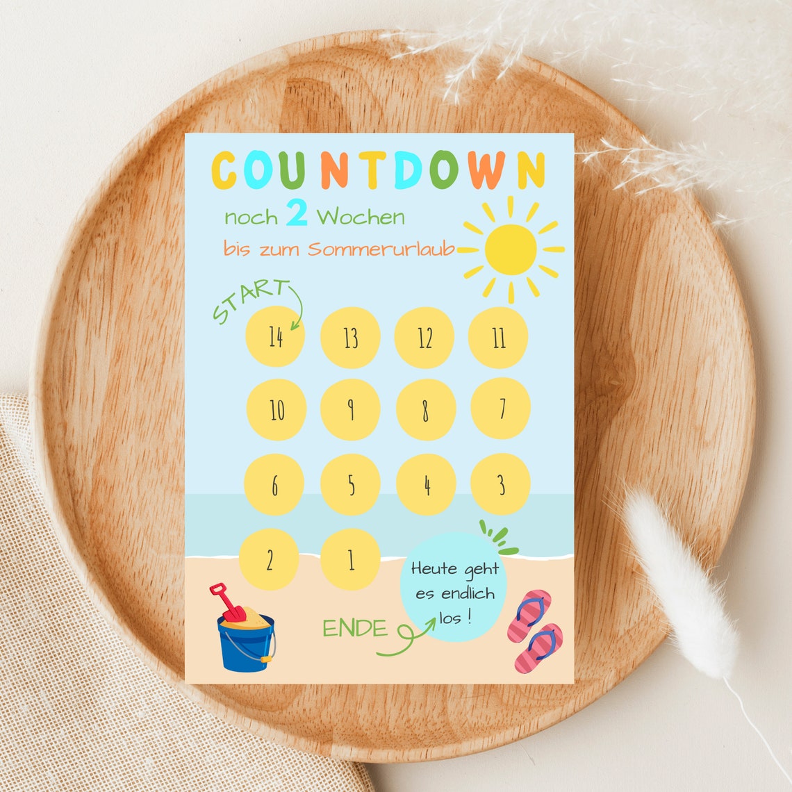 Countdown Summer Vacation for Children in A4 and A5 "today It Finally ...