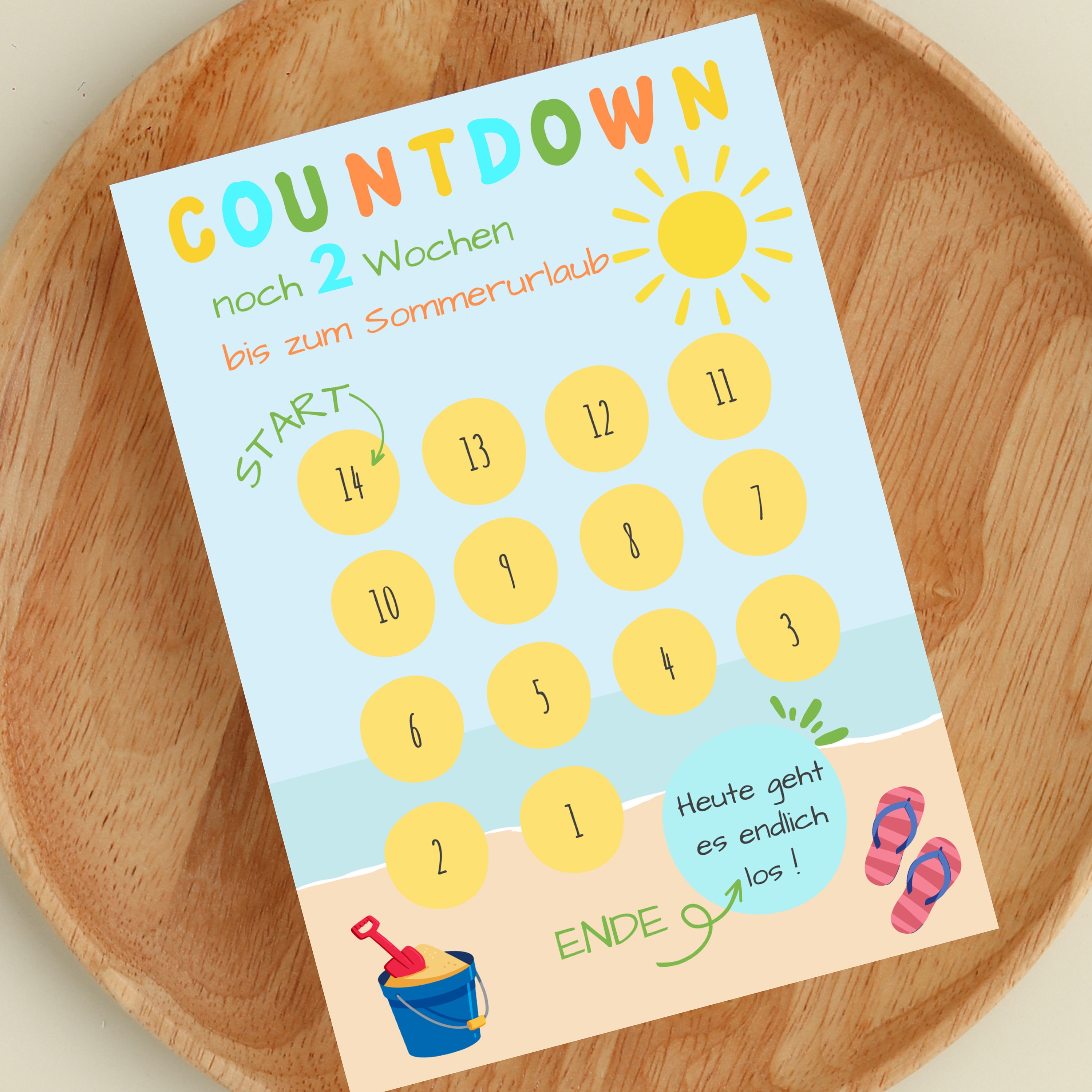 Countdown Summer Vacation for Children in A4 and A5 "today It Finally ...