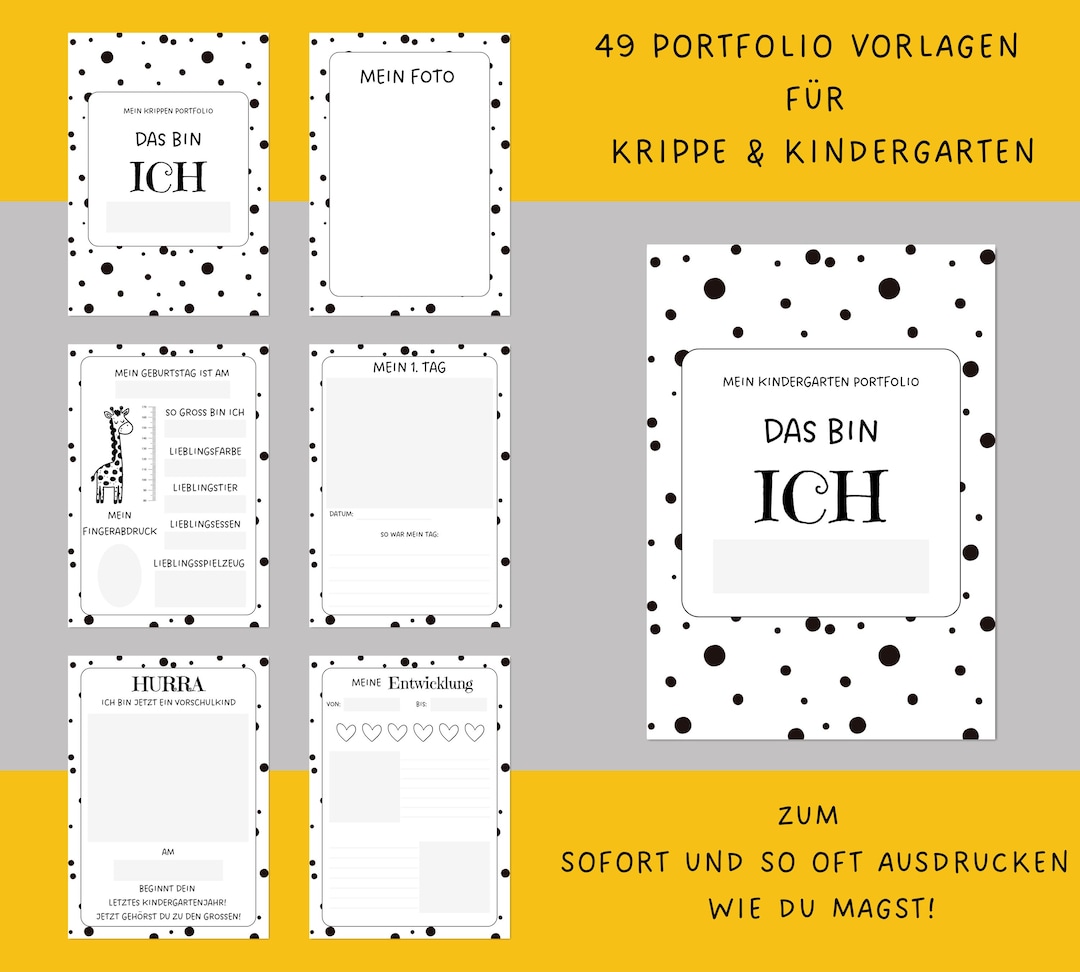 49 Portfolio Templates for Kindergarten/nursery | Templates for ...