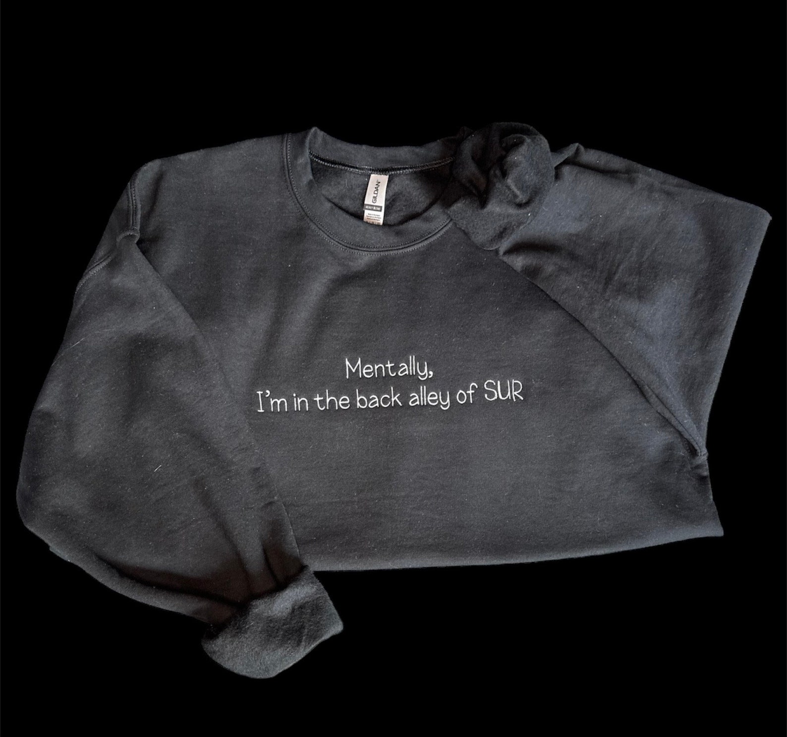Mentally, I'm in the Back Alley at SUR Embroidered Sweatshirt ...