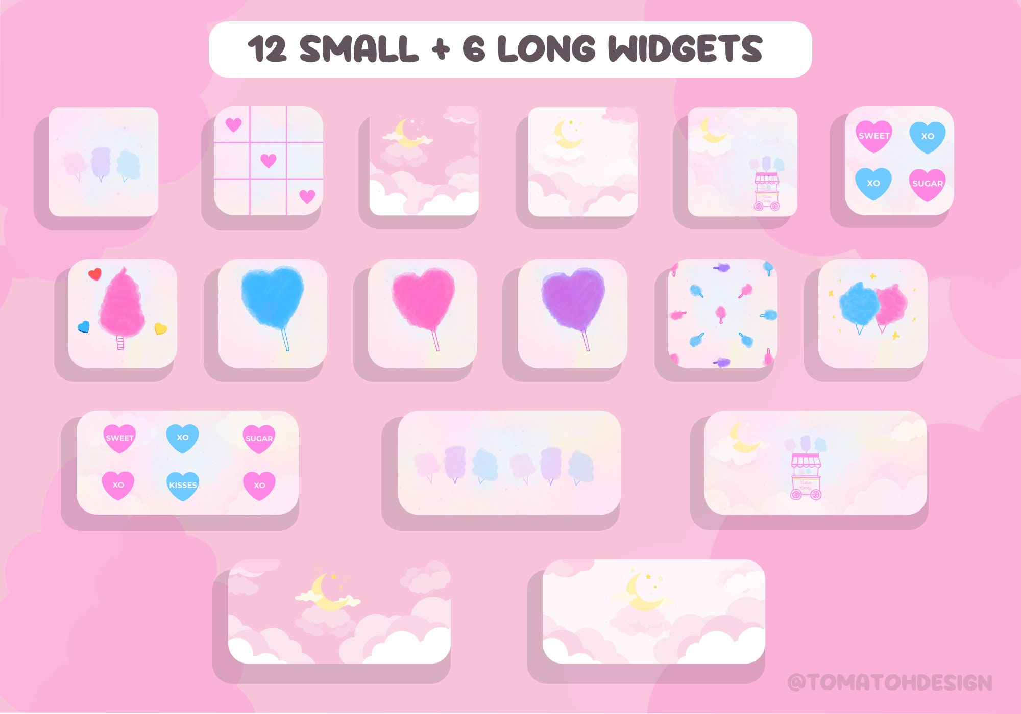 Cotton Candy Pink Pastel Icon Wallpaper Widget Pack - IOS Android ...