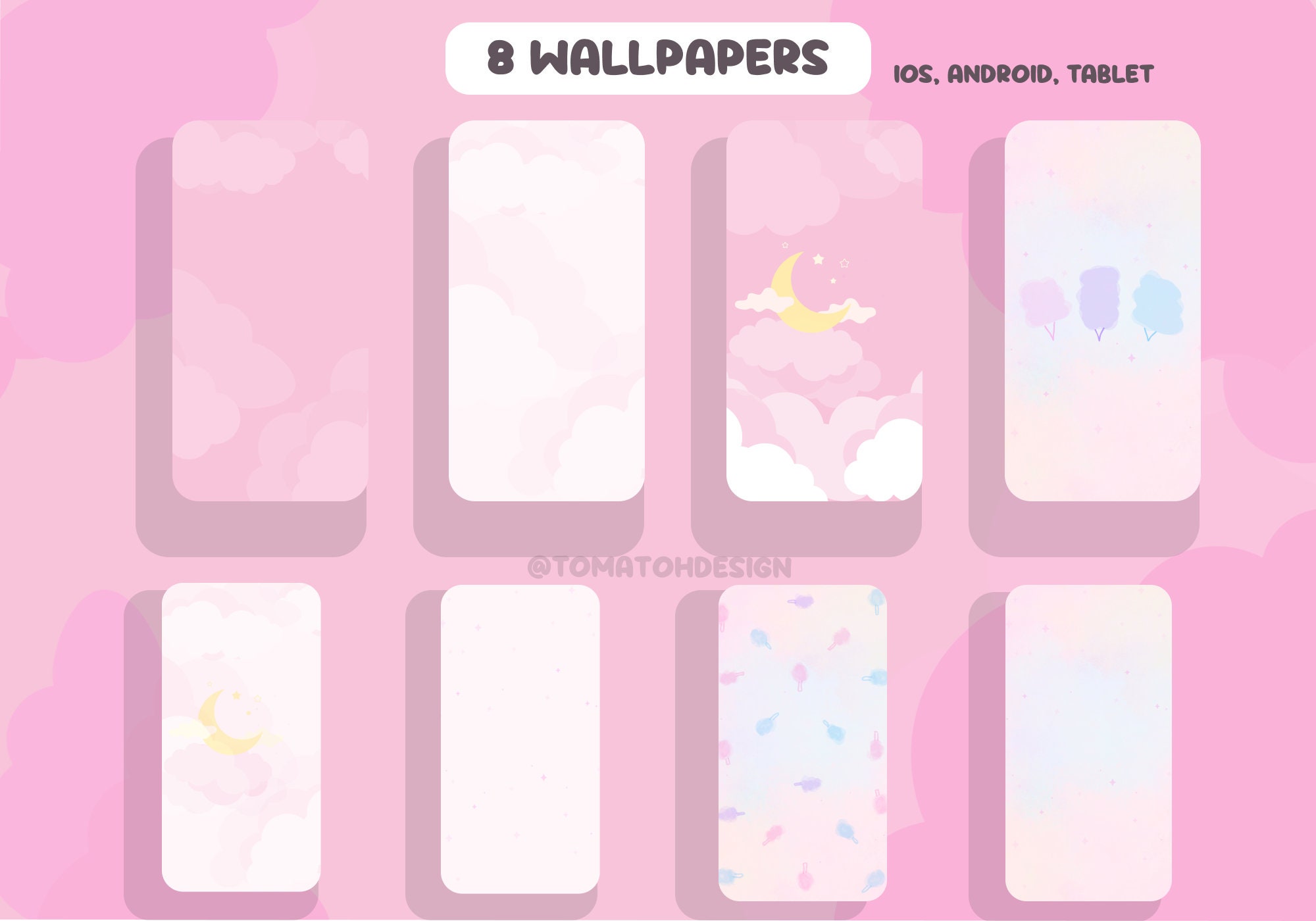 Cotton Candy Pink Pastel Icon Wallpaper Widget Pack - IOS Android ...