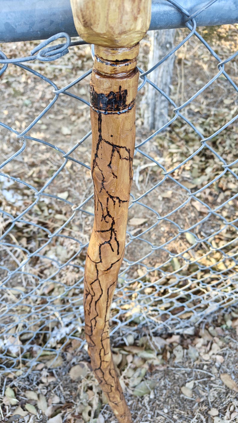 Hand Made Lighting Bolt Walking Cane Walking Stick Art Design Hand ...