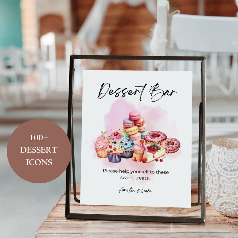 Wedding Dessert Table Sign, Printable Wedding Treat Table Sign ...