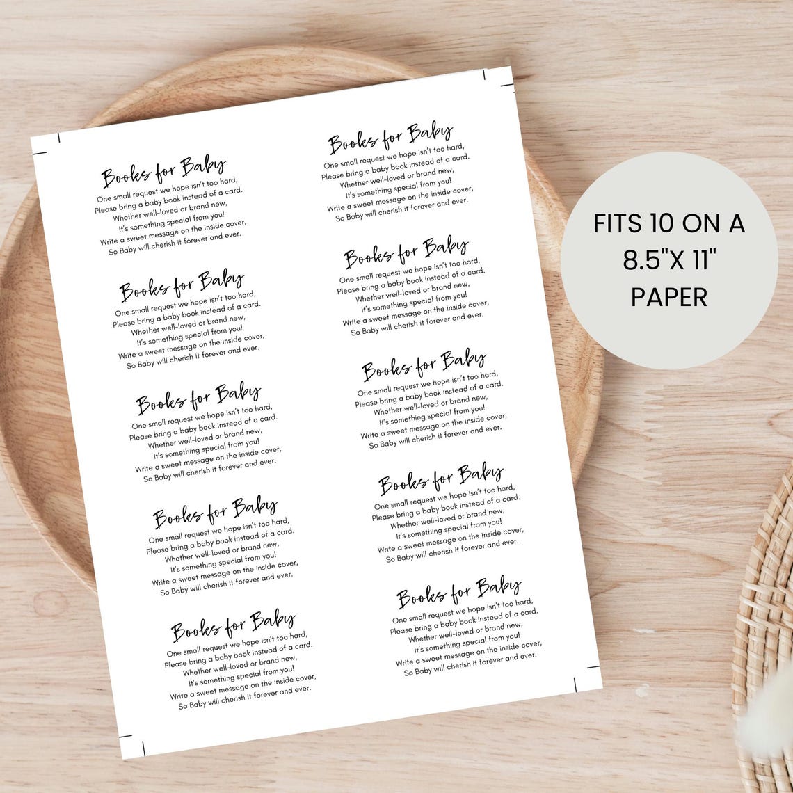 Printable Books for Baby Request, Printable Baby Shower Invite Insert ...