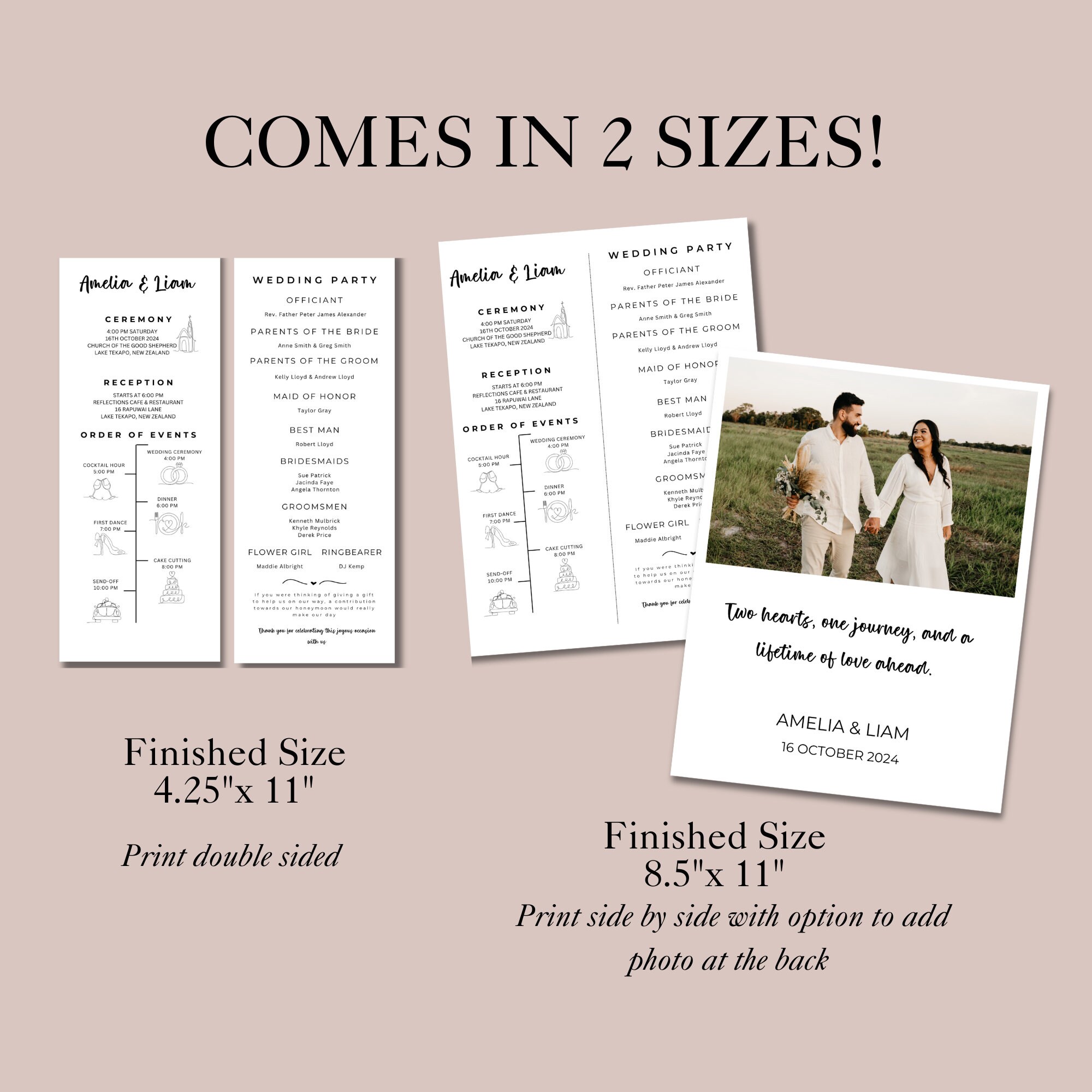Infographic Wedding Program, Photo Wedding Program, Ceremony Program ...