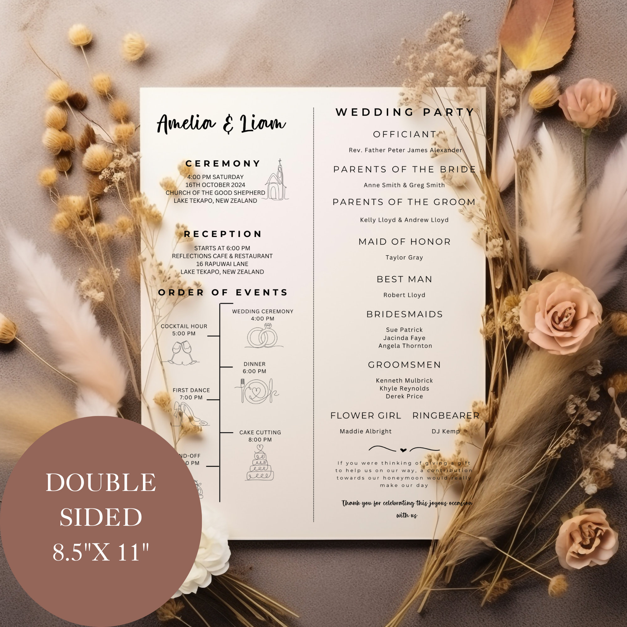 Infographic Wedding Program, Photo Wedding Program, Ceremony Program ...