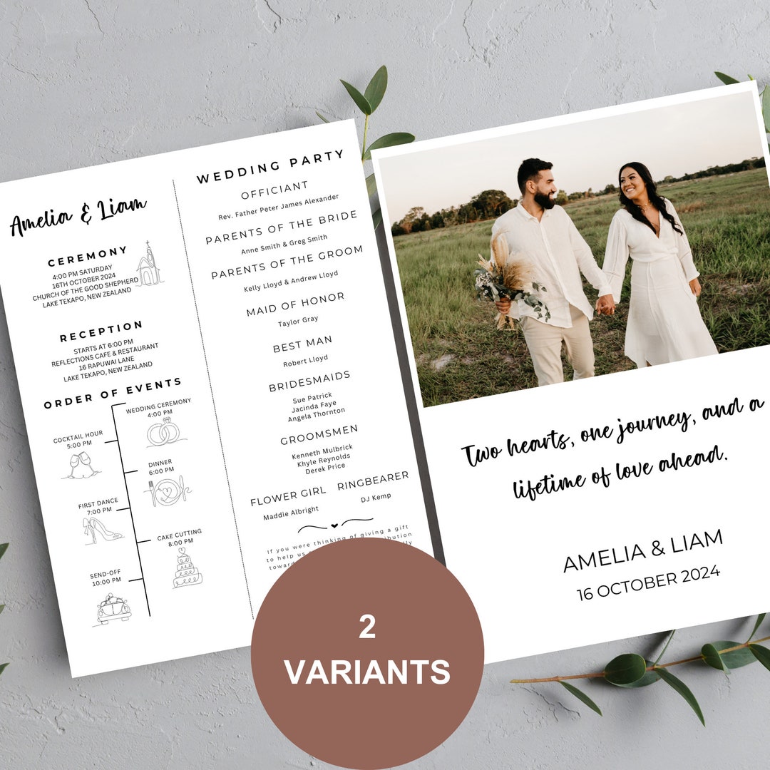 Infographic Wedding Program, Photo Wedding Program, Ceremony Program ...