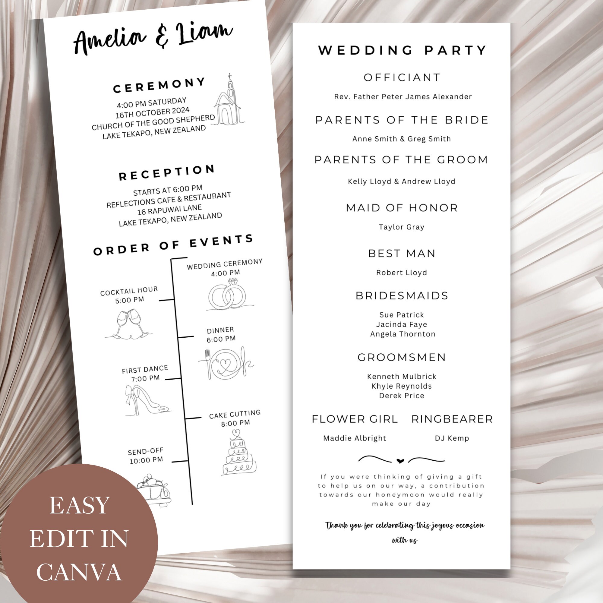 Infographic Wedding Program, Photo Wedding Program, Ceremony Program ...