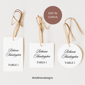 Wedding Favor Tag With Table Number, Bridal Shower Favor, Party Gift ...