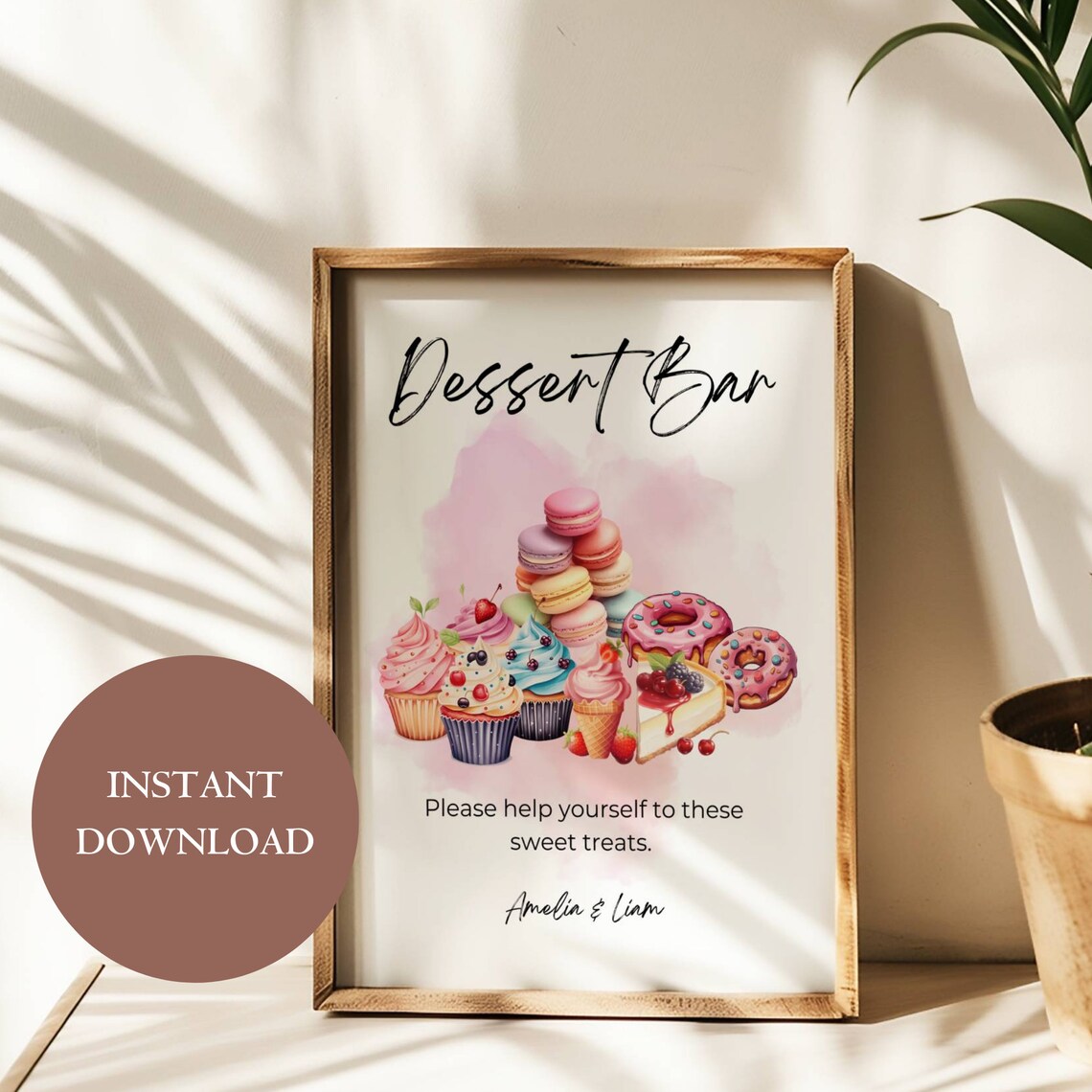 Wedding Dessert Table Sign, Printable Wedding Treat Table Sign ...