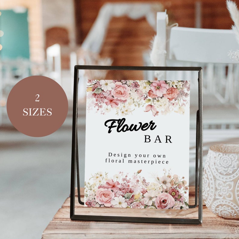 Pink Floral Love in Full Bloom Sign, Bouquet Bar Sign, Make a Bouquet ...