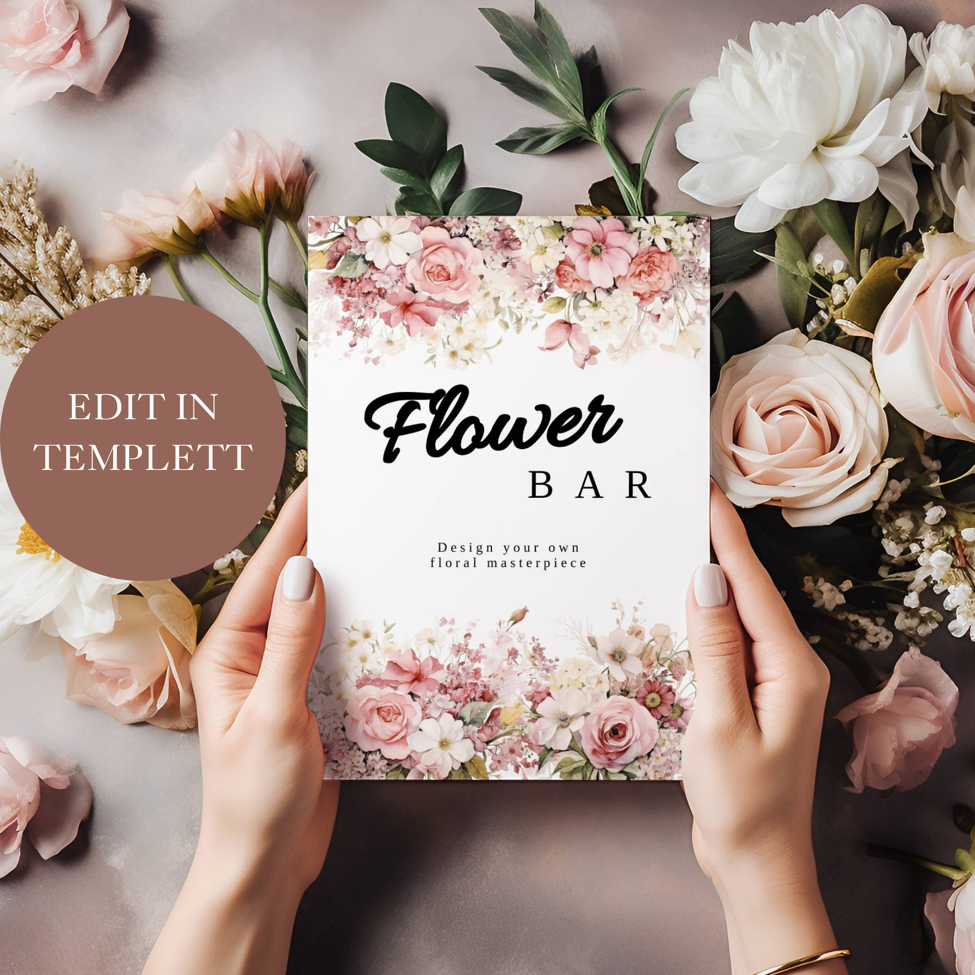 Pink Floral Love in Full Bloom Sign, Bouquet Bar Sign, Make a Bouquet ...