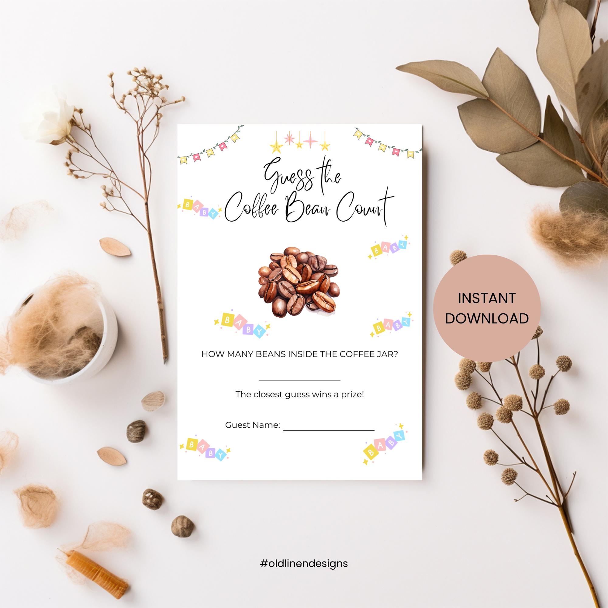Coffee Themed Baby Shower Games, Editable Printable Bundle, Minimalist ...