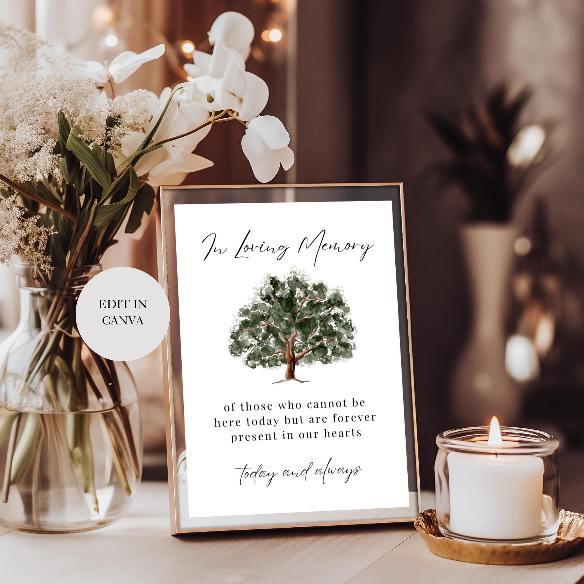 In Loving Memory Sign Tree, Printable in Loving Memory Sign for Wedding ...
