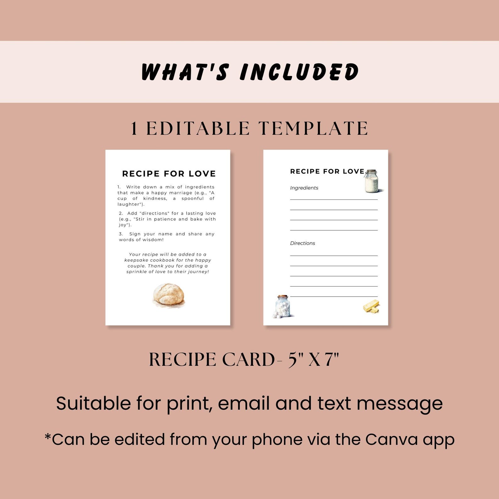 Baking Theme Request for Recipe Card, Recipe for a Happy Marriage, Love ...