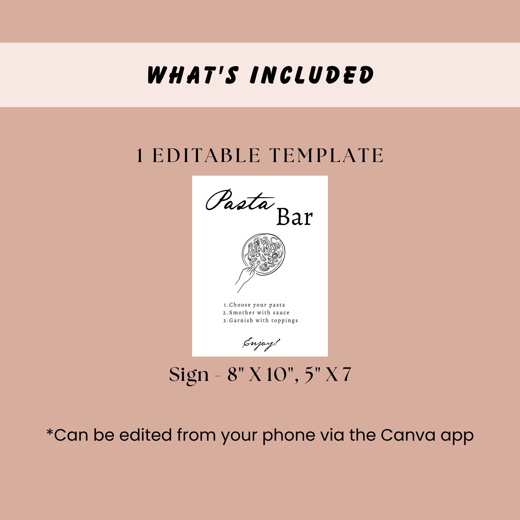 Pasta Bar Sign, Italian Themed Wedding, Dinner Party, La Dolce Vita ...