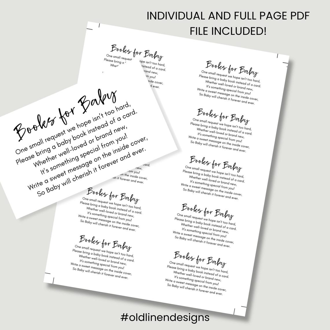Printable Books for Baby Request, Printable Baby Shower Invite Insert ...