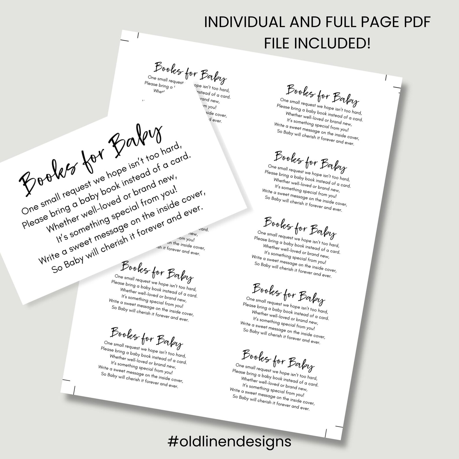 Printable Books for Baby Request, Printable Baby Shower Invite Insert ...