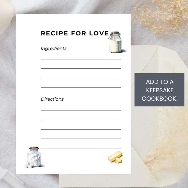 Baking Theme Request for Recipe Card, Recipe for a Happy Marriage, Love ...